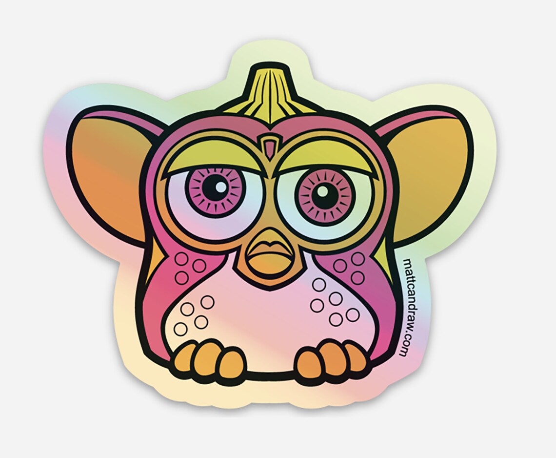 UnCut Gems Holographic Furby sticker 2 pack | Etsy