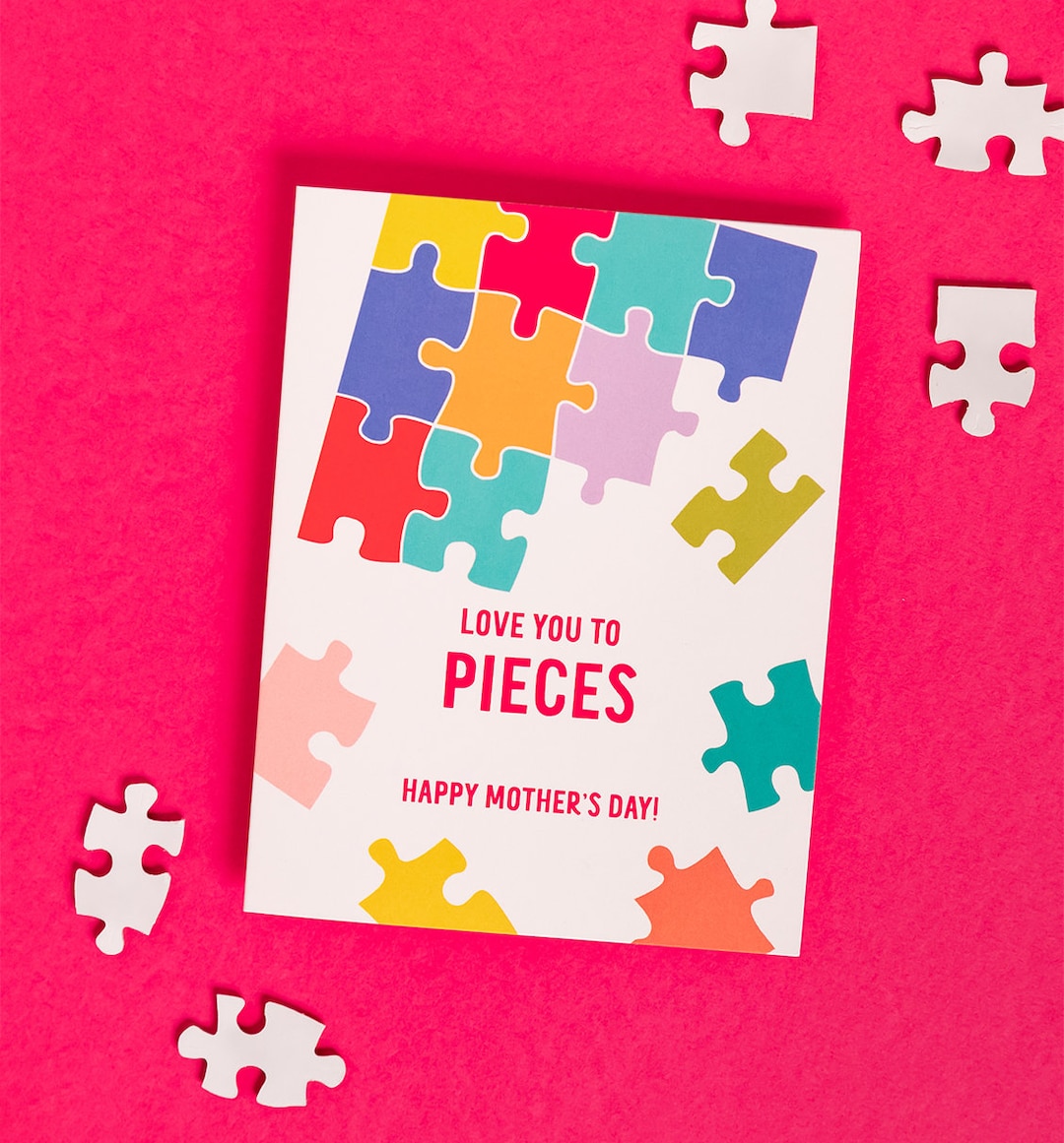 Mother's Day Card | Love You to Pieces | Puzzle Lover | Card for Mom - Etsy