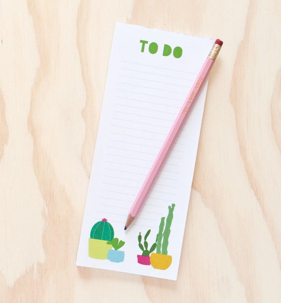 Cactus To Do List note pad Task List Notepad | Etsy
