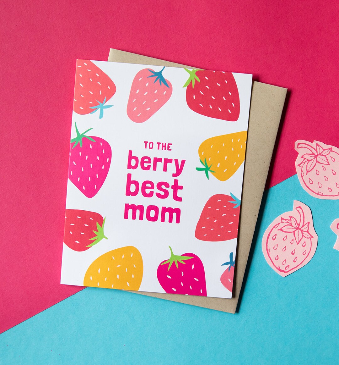 Mother's Day Card | Strawberry Pun, Berry Mom - Etsy