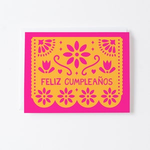 Papel Picado Cumpleaños Spanish Birthday Greeting Card - Etsy
