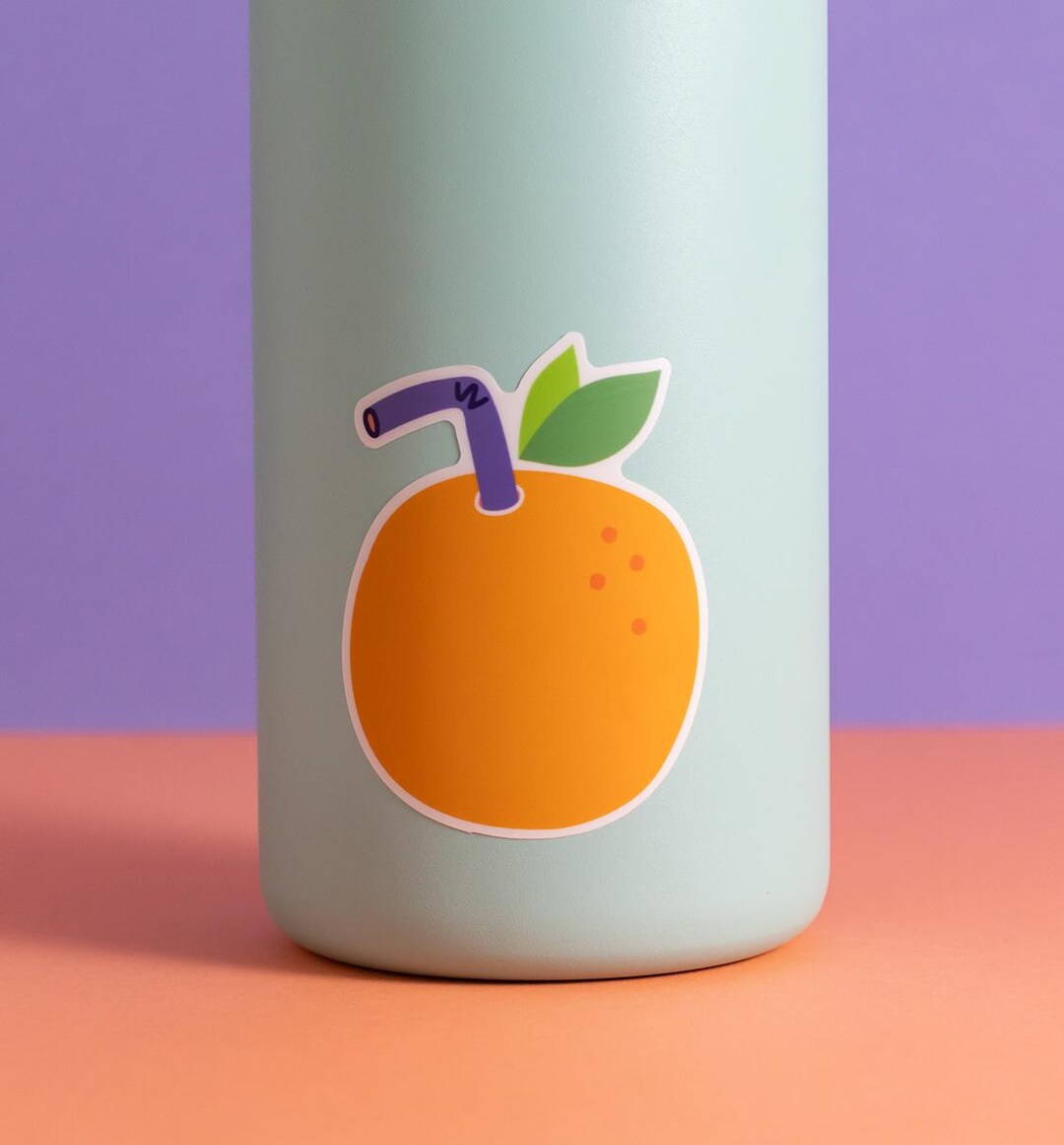 Orange Juice Vinyl Sticker: Waterproof Water Bottle + Laptop Decal - Etsy