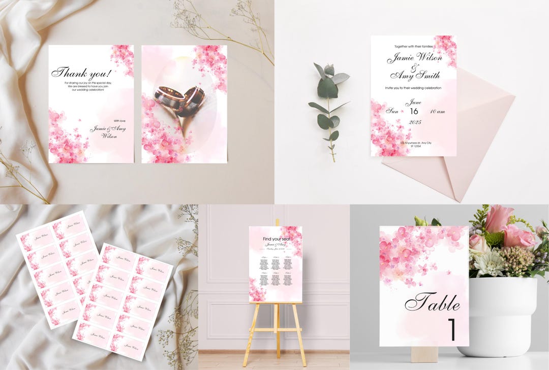 Elegant Wedding Template Bundle | Edit. Canva Template | Invitation ...