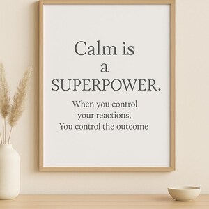 Calm is a Superpower – Minimalist Motivational Wall Art, Mental Health ...