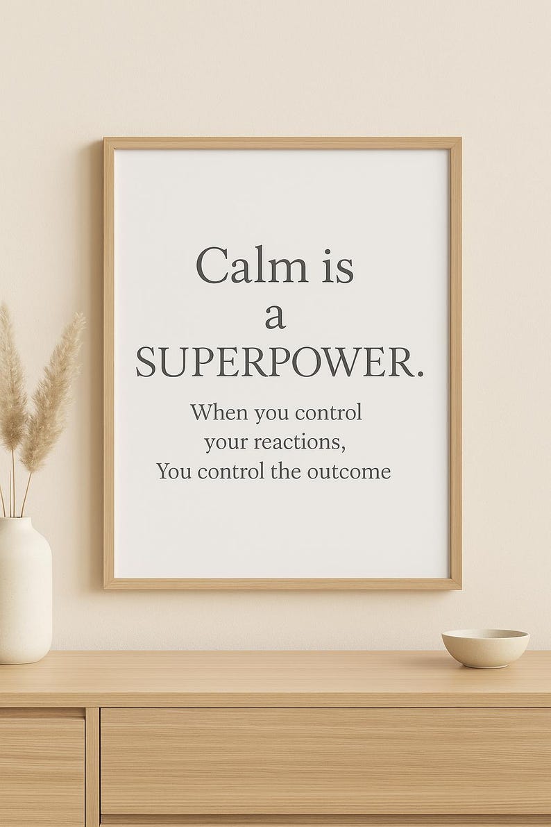 Calm is a Superpower – Minimalist Motivational Wall Art, Mental Health ...