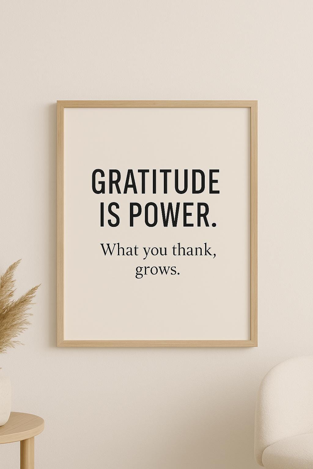 Gratitude is Power – Printable Motivational Wall Art, Minimalist Quote ...