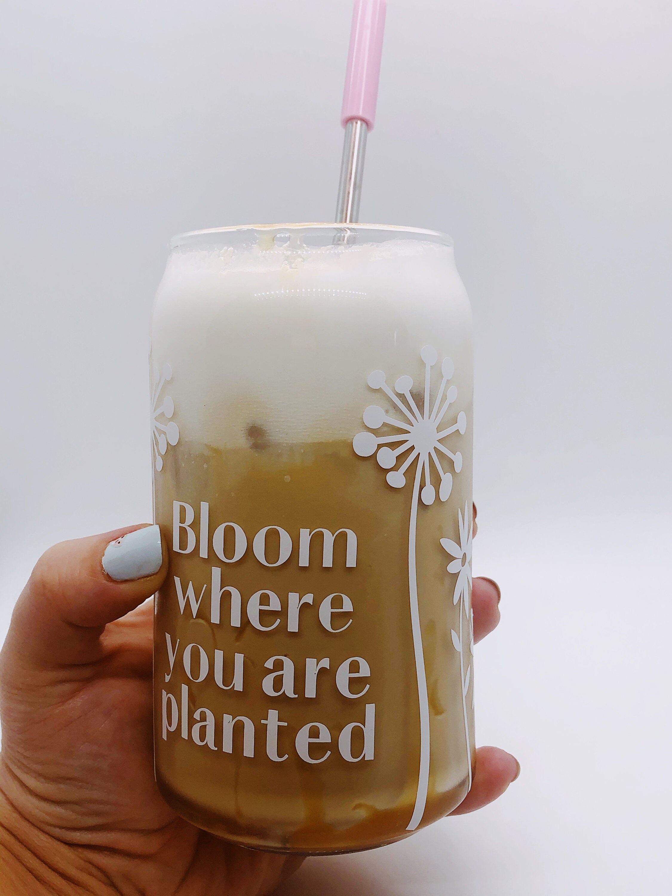 BLOOM Glass Coffee Can | Iced Coffee Glass | Beer Can | Spring Coffee ...
