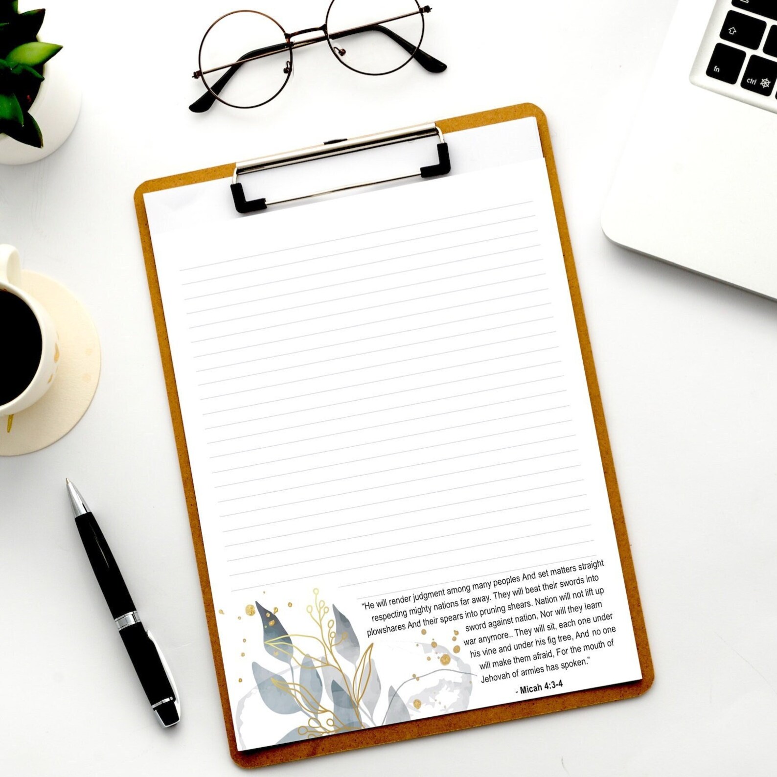 Micah 4:3-4 War No More | Future | Letter Stationary | JW Letter ...