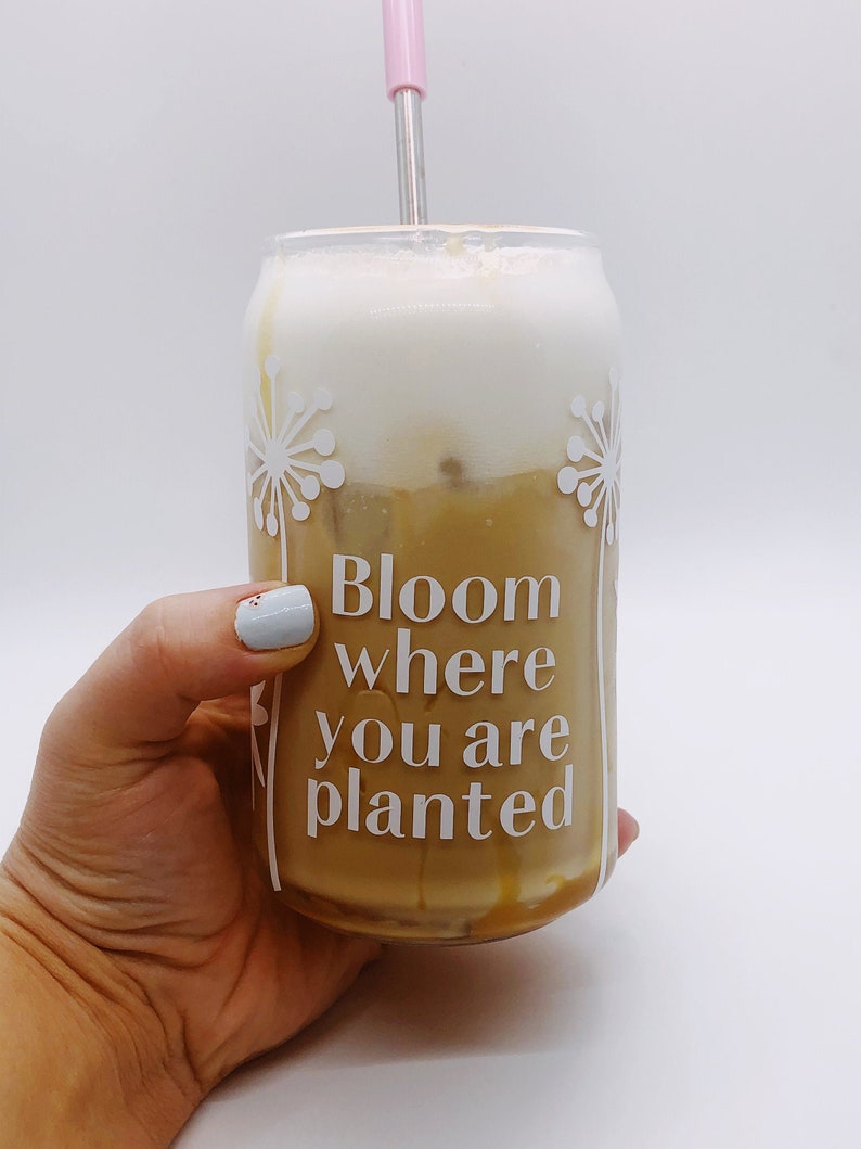 BLOOM Glass Coffee Can | Iced Coffee Glass | Beer Can | Spring Coffee ...