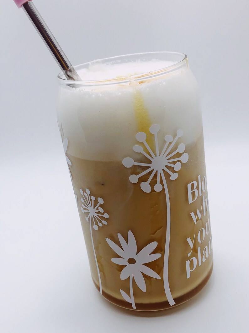 BLOOM Glass Coffee Can | Iced Coffee Glass | Beer Can | Spring Coffee ...