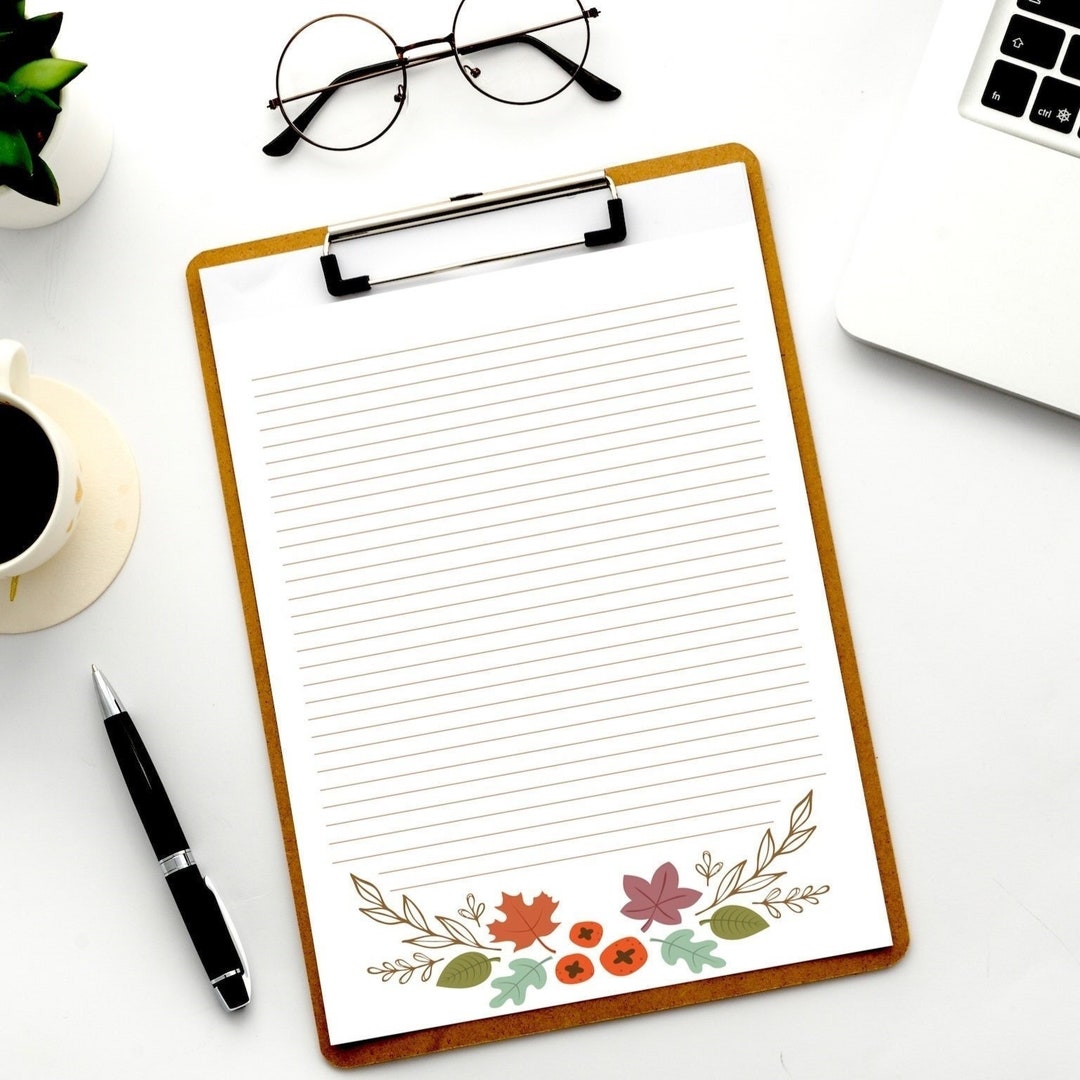 Fall Autumn Floral Flourish Blank Letter Stationary | JW Letter Writing ...