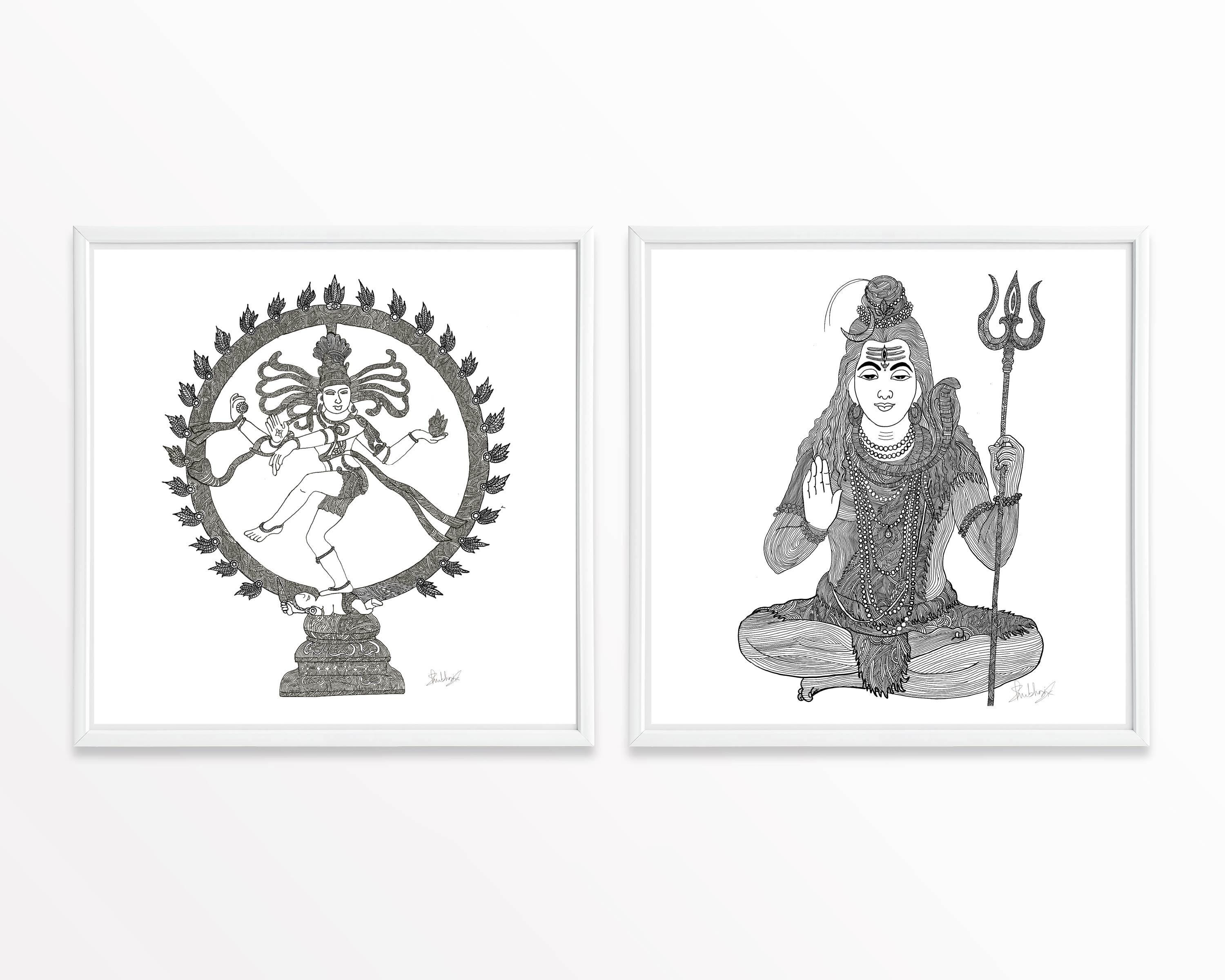 Shiva & Nataraja Line Art Bundle | Mahashivratri Special | Instant ...