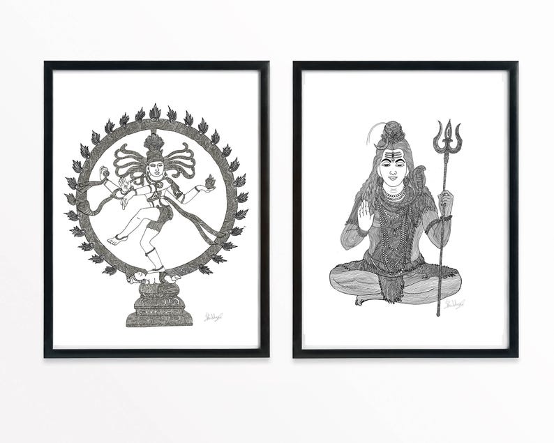 Shiva & Nataraja Line Art Bundle | Mahashivratri Special | Instant ...