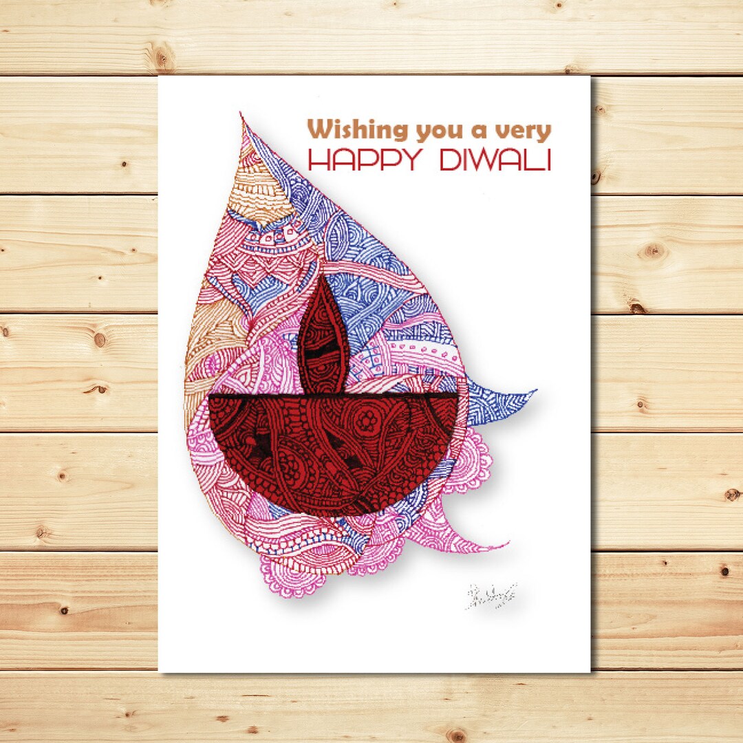 Printable Diwali Card Set: Original Design (digital Download) - Etsy