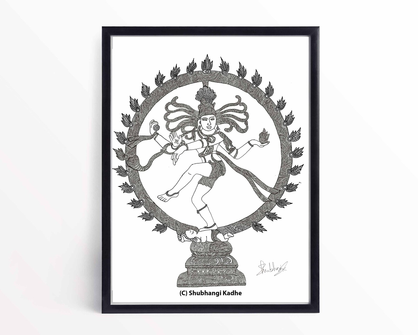 Nataraja Line Art Print: Shiva Cosmic Dance, Hindu Decor (digital ...
