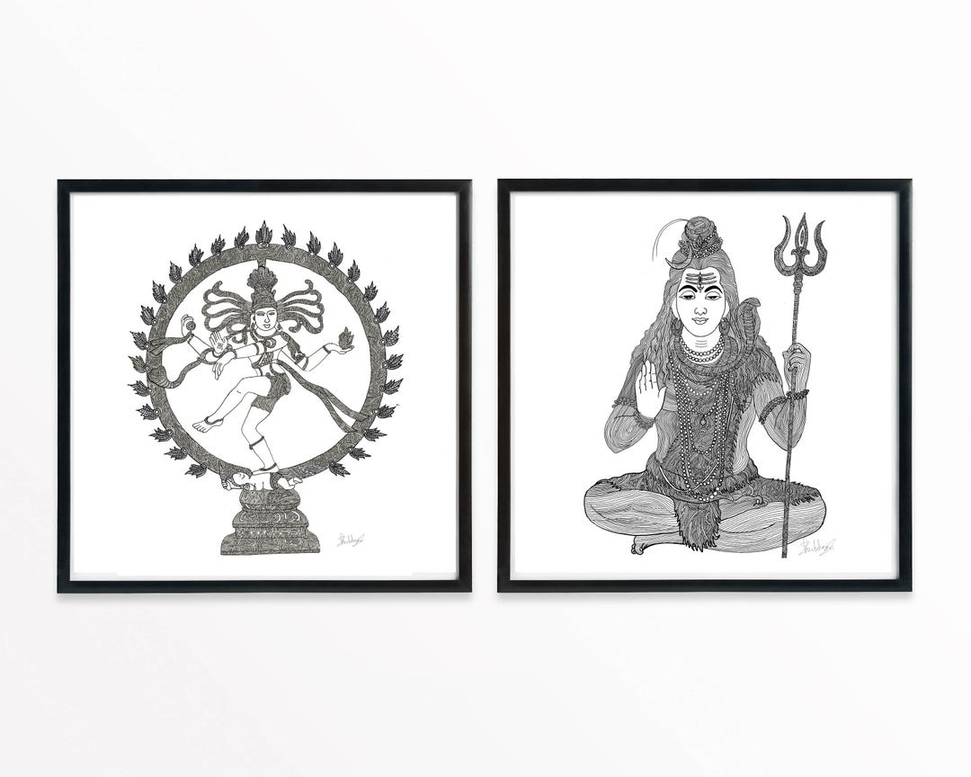 Shiva & Nataraja Line Art Bundle | Mahashivratri Special | Instant ...
