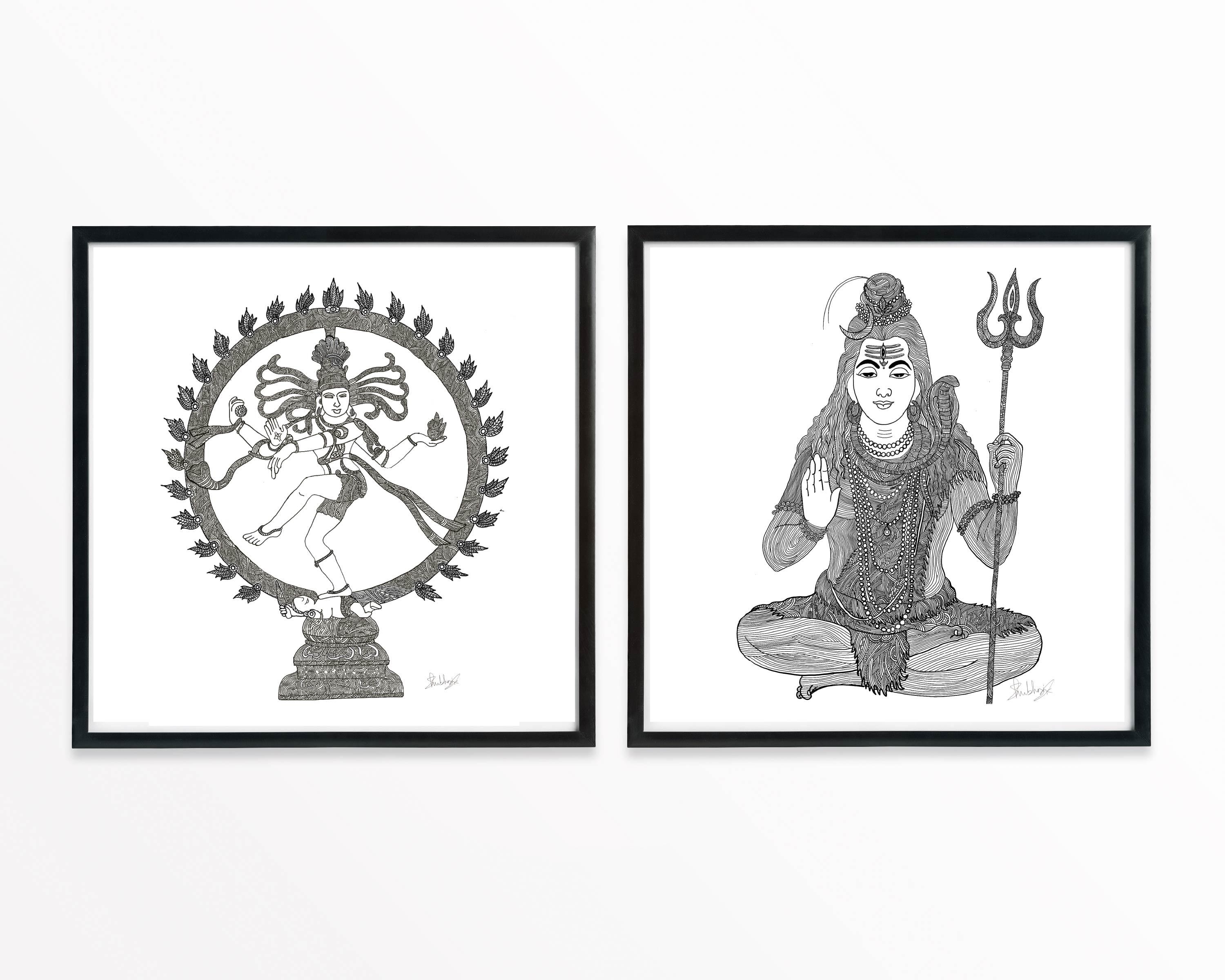 Shiva & Nataraja Line Art Bundle | Mahashivratri Special | Instant ...