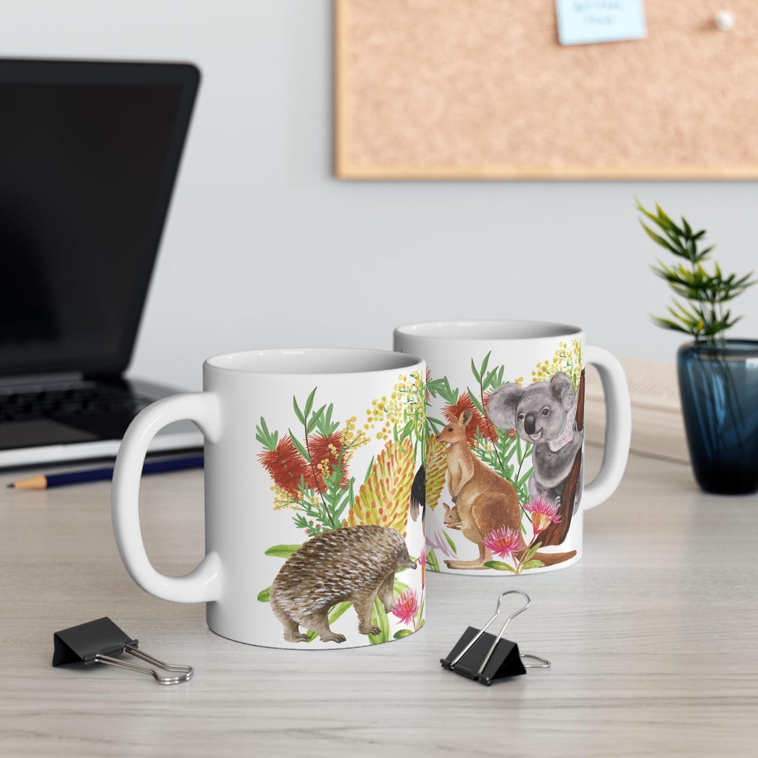 Ceramic Coffee Cups, Australian Flora and Fauna Mug, Aussie Mum Design ...