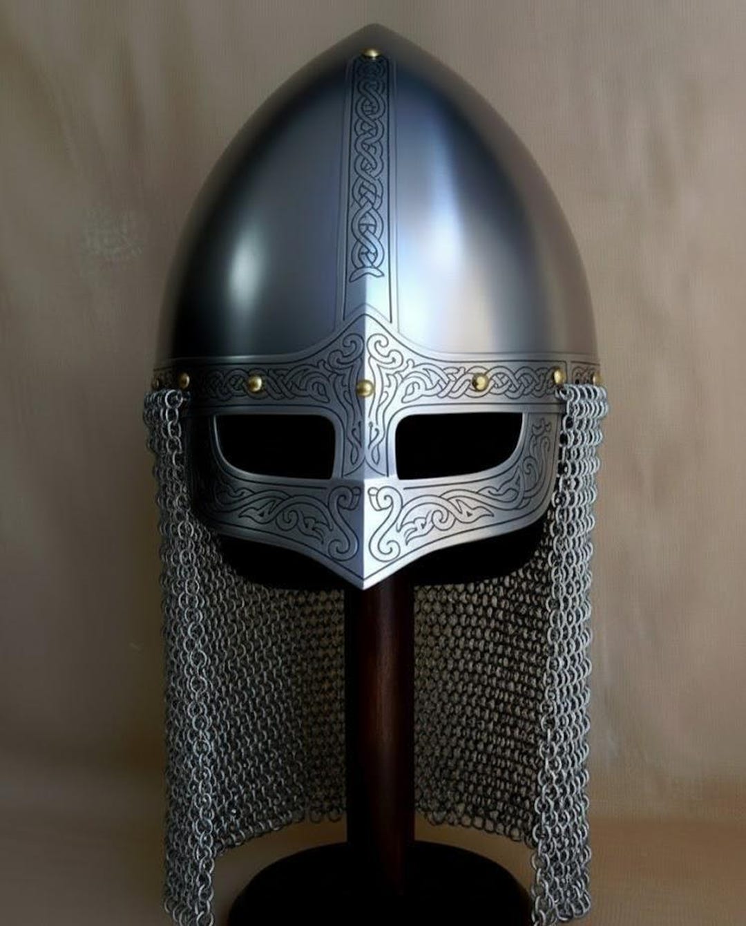 Premium Medieval Slavic Nasal Helmet With Chainmail Aventail - Etsy