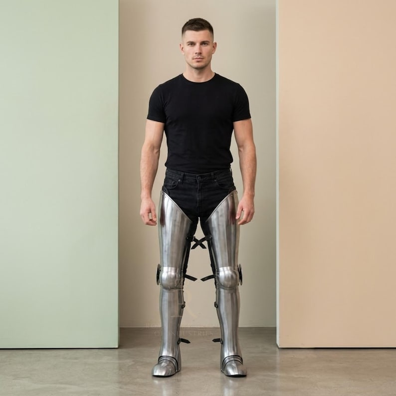 Handmade Titanium Steel Knight Leg Armor: Full Greaves Protection for ...