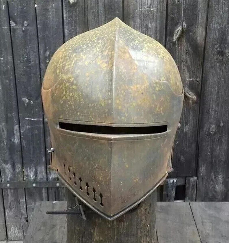 Medieval Knight Helmet – Gothic Iron Armor – Handmade Reenactment ...