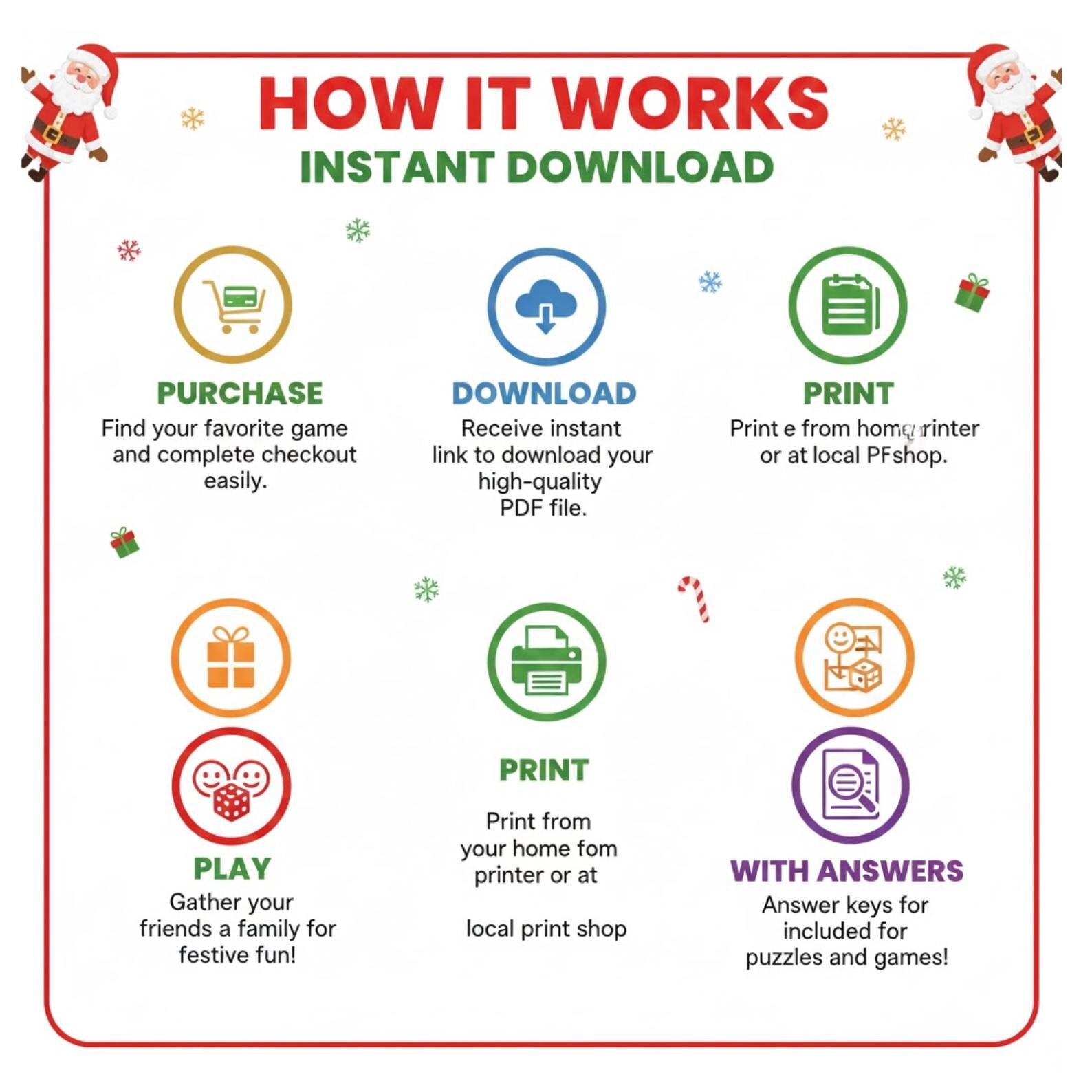 Christmas Scavenger Hunt Bundle | 4 Games PDF Instant Download With ...