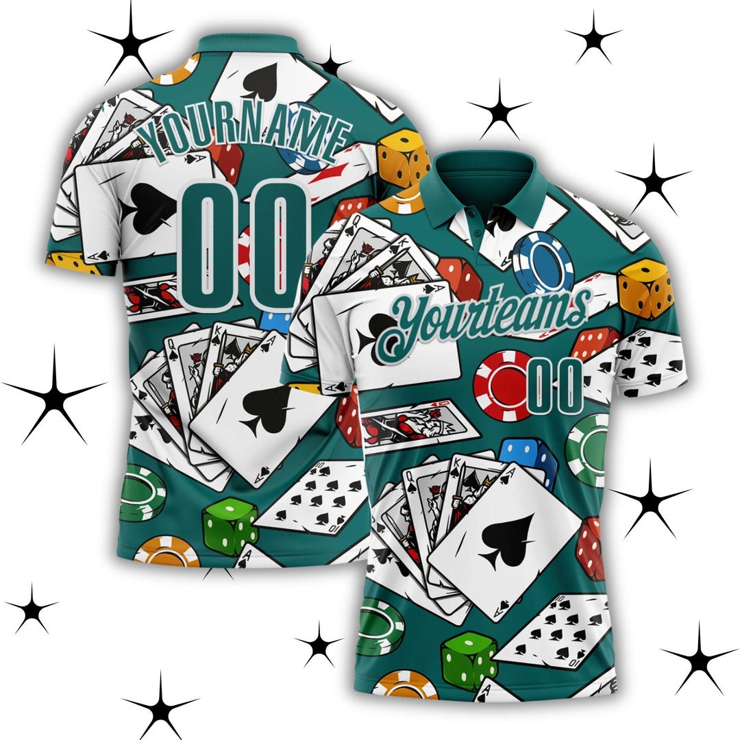 Custom Casino Poker Polo Shirt: Personalized Gambling Team Vegas Outfit ...