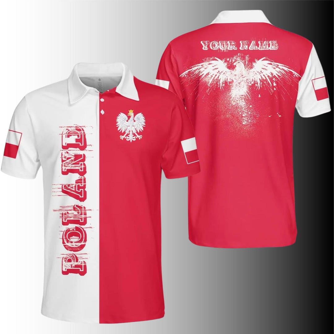 Personalized Poland Polo Shirt: 3D Polish Eagle Flag - Custom Name - Etsy
