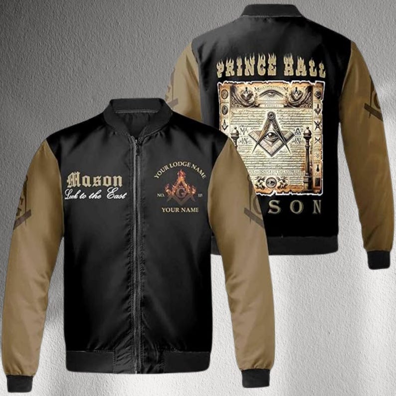 Prince Hall Mason Bomber Jacket – Custom Lodge Name & Your Name, Look ...