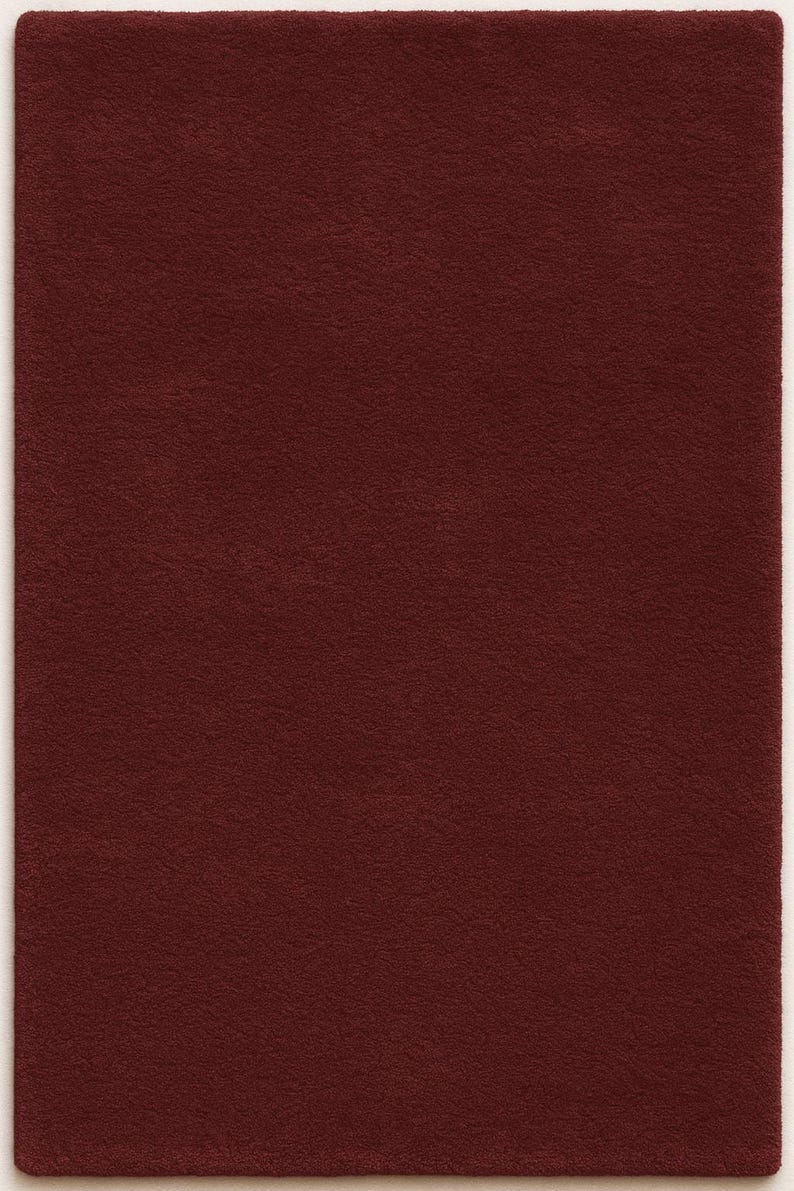 Hand-tufted Maroon Wool Rug | Plush Pile, Luxurious Decor - Etsy