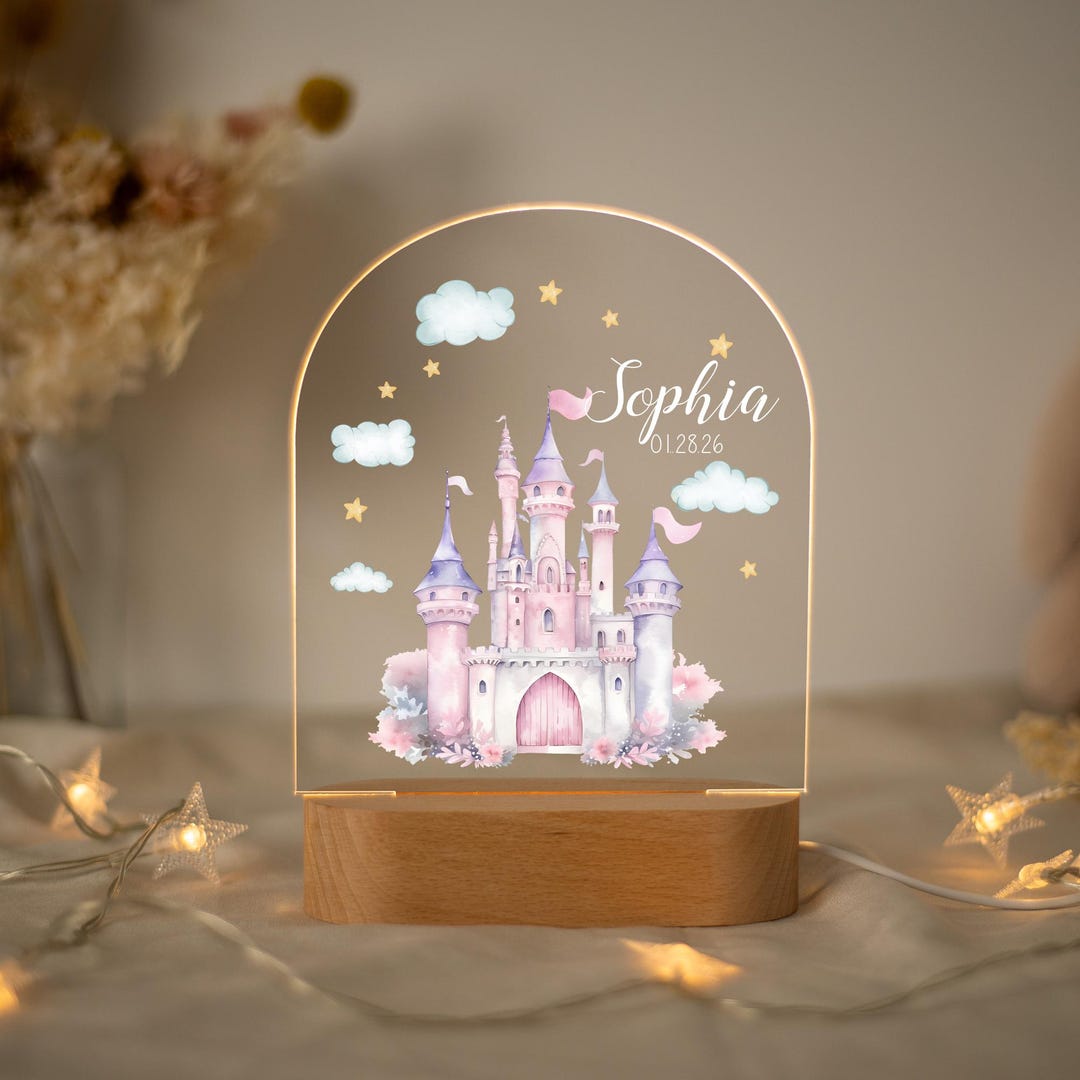 Personalised LED Nursery Light, Kids Night Light Gift, Fairy Rainbow ...