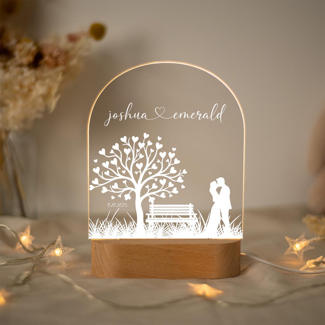 Tree of Love Couples Night Light - Night Light With the Couples Name ...