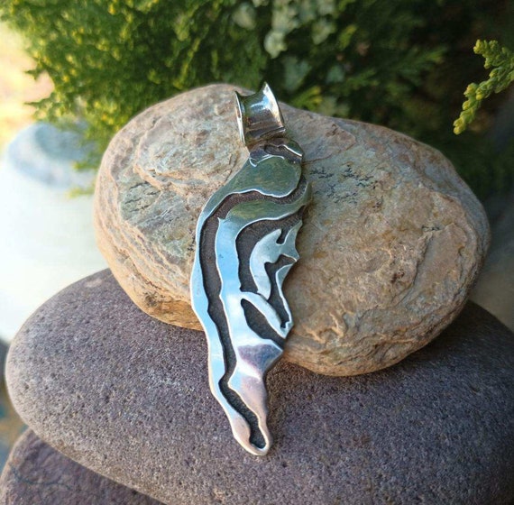 DH Sterling Silver Hopi Overlay Pendant, Native Ameri… - Gem