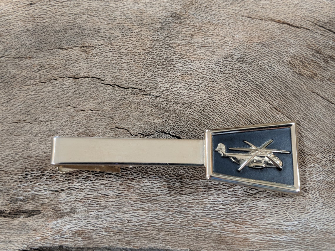 Military Helicopter Tie Clip Air Force Jewelry Black & Gold | Etsy