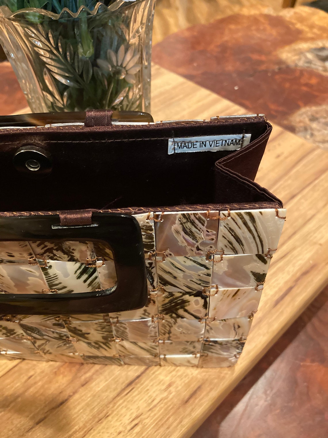 Shiraleah Mother of Pearl Purse Shell Tile Handbag Acrylic | Etsy