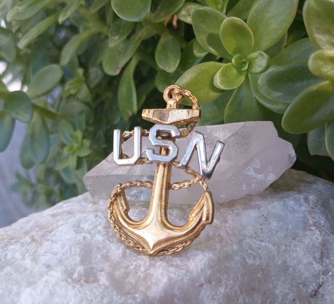 ROBBINS Co. ATTLEBORO USN Hat Pin, Vintage Chief Petty Officer Cap ...