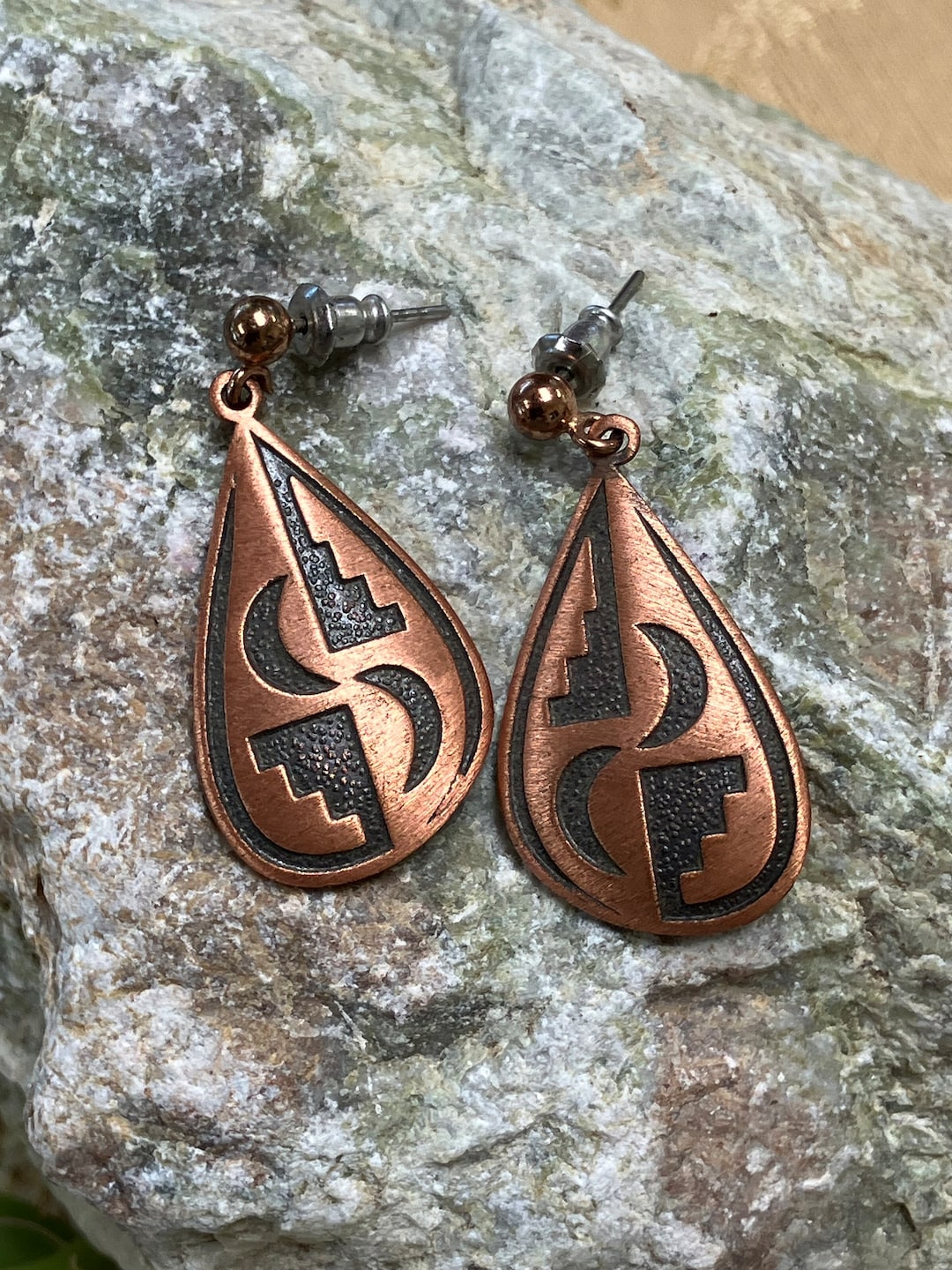 Wheeler Manufacturing Company Copper Earrings, Dandle & Drop, Signed ...