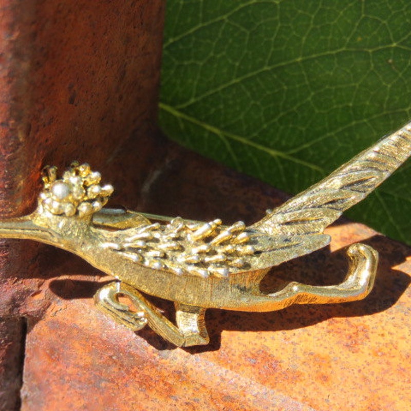 Gold Roadrunner Pin - Etsy