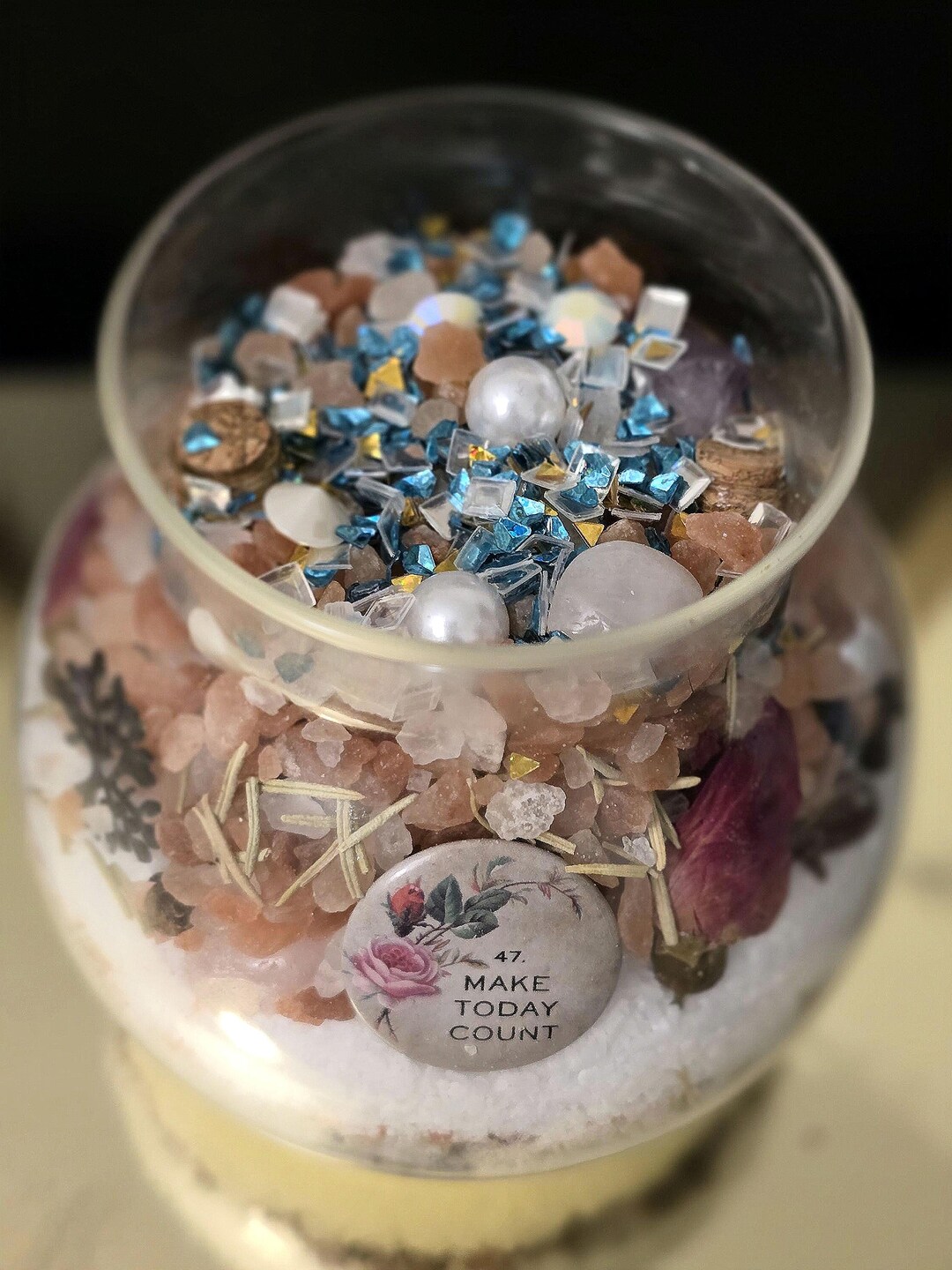 Handcrafted Intention Jar With Crystals & Herbs - Etsy