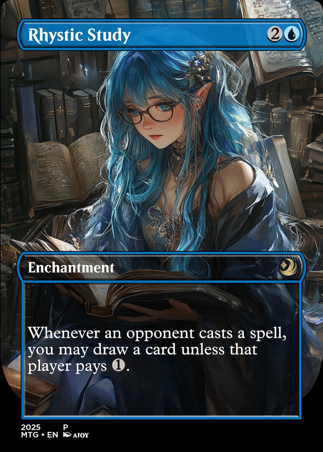 Rhystic Study Anime Art Proxy Cards - Etsy