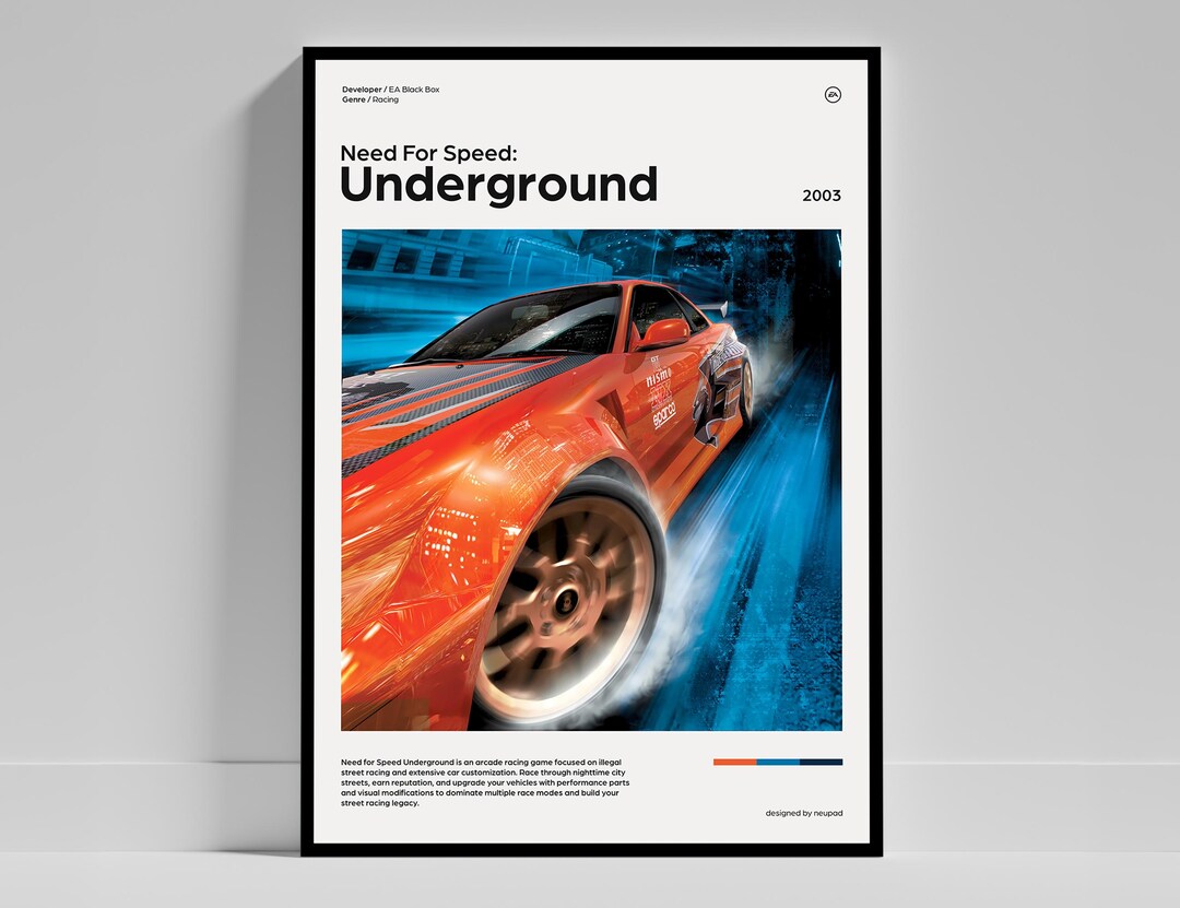Need for Speed Underground Poster, NFS Wall Art, Video Game Print ...