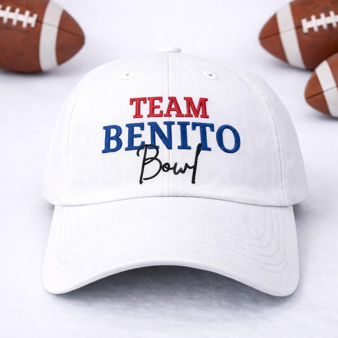 Bad Benito Bowl Embroidered Hat, Funny Halftime Football Embroidered ...