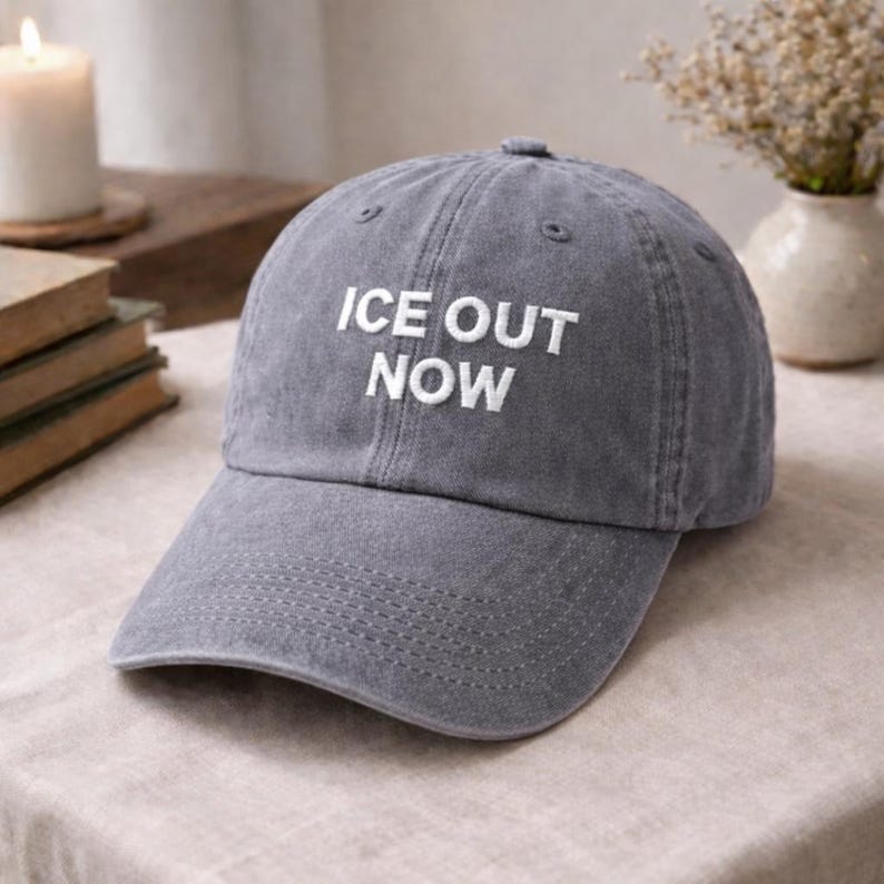 Embroidered Ice Out Now Hat, Abolish ICE Washed Hat, Liberal Protest ...