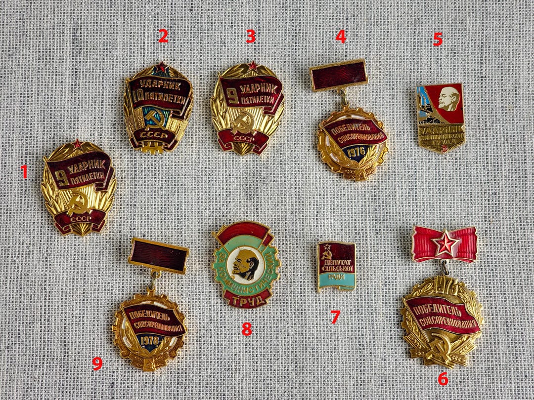 Vintage Soviet Badges, Memorabilia From the USSR Era, Soviet Insignia ...