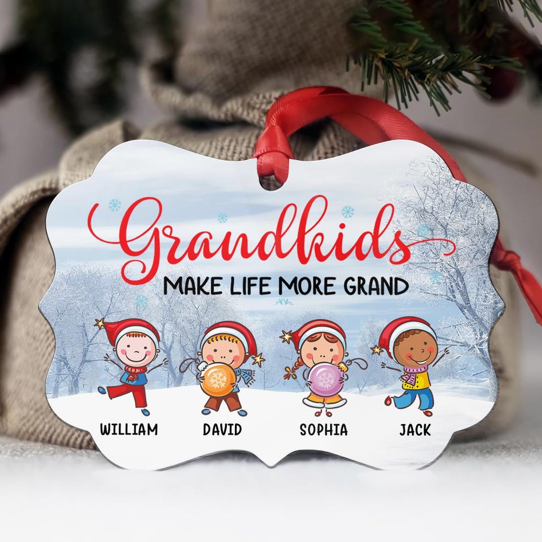 Personalized Grandkids Ornament, Grandkids Make Life More Grand, Custom ...
