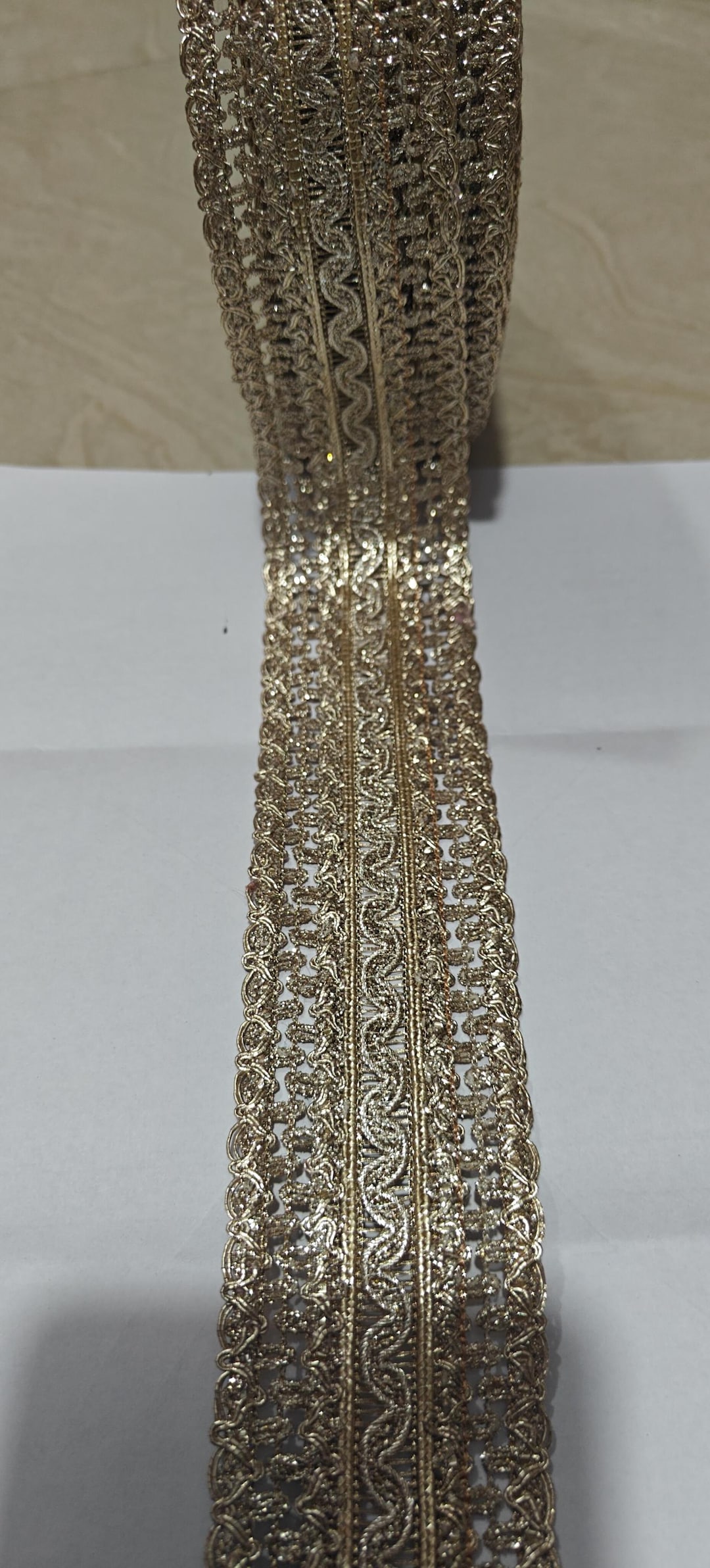 Wide Golden Zari Lace Trim – 9 Yards | Indian Embroidery Border | Saree ...