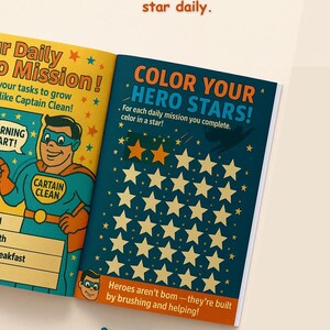 Superhero Kids Chore Chart: Daily Responsibilities, Gratitude Journal ...