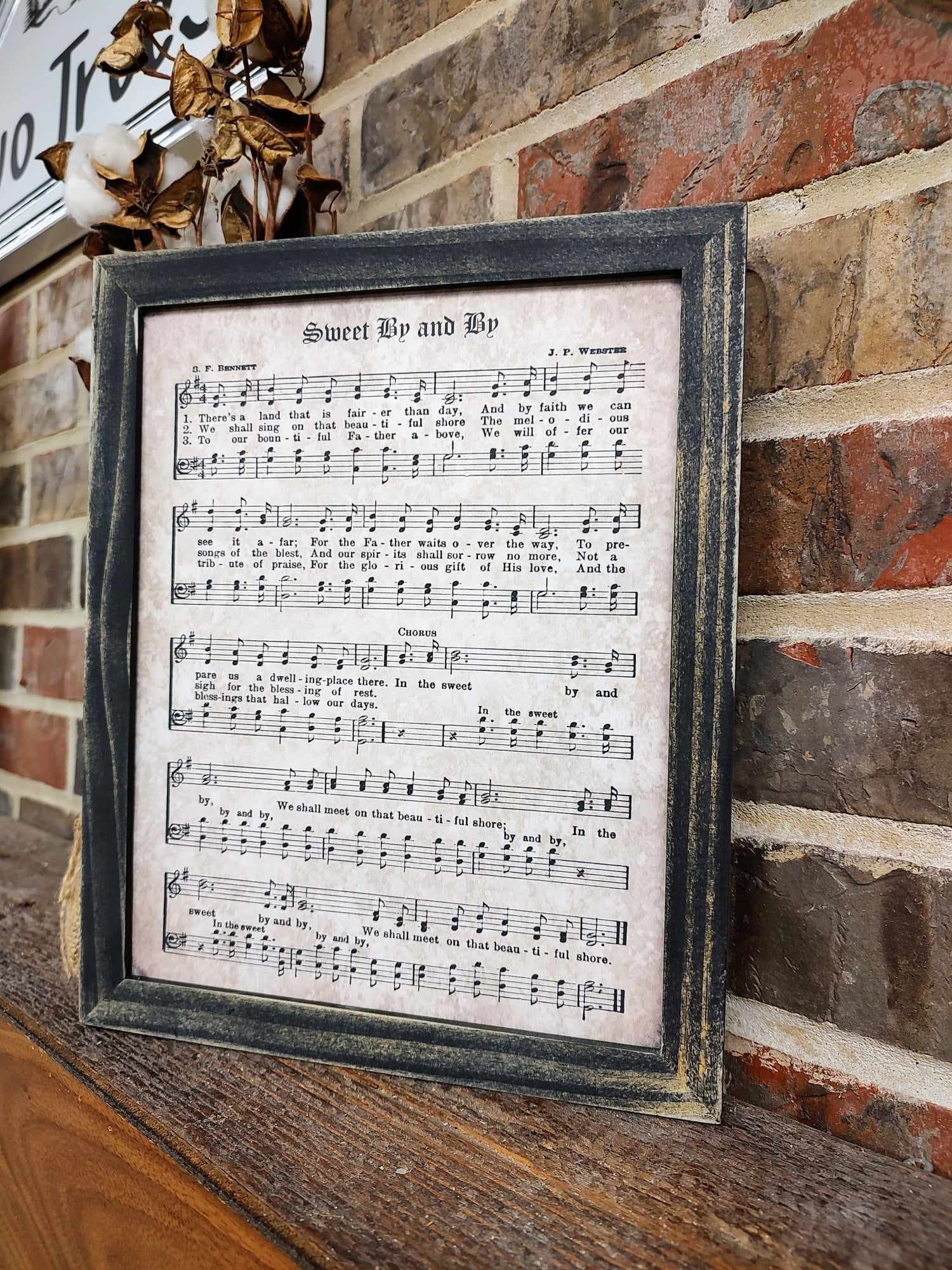 Sweet by and by Framed Hymn Sheet - Etsy