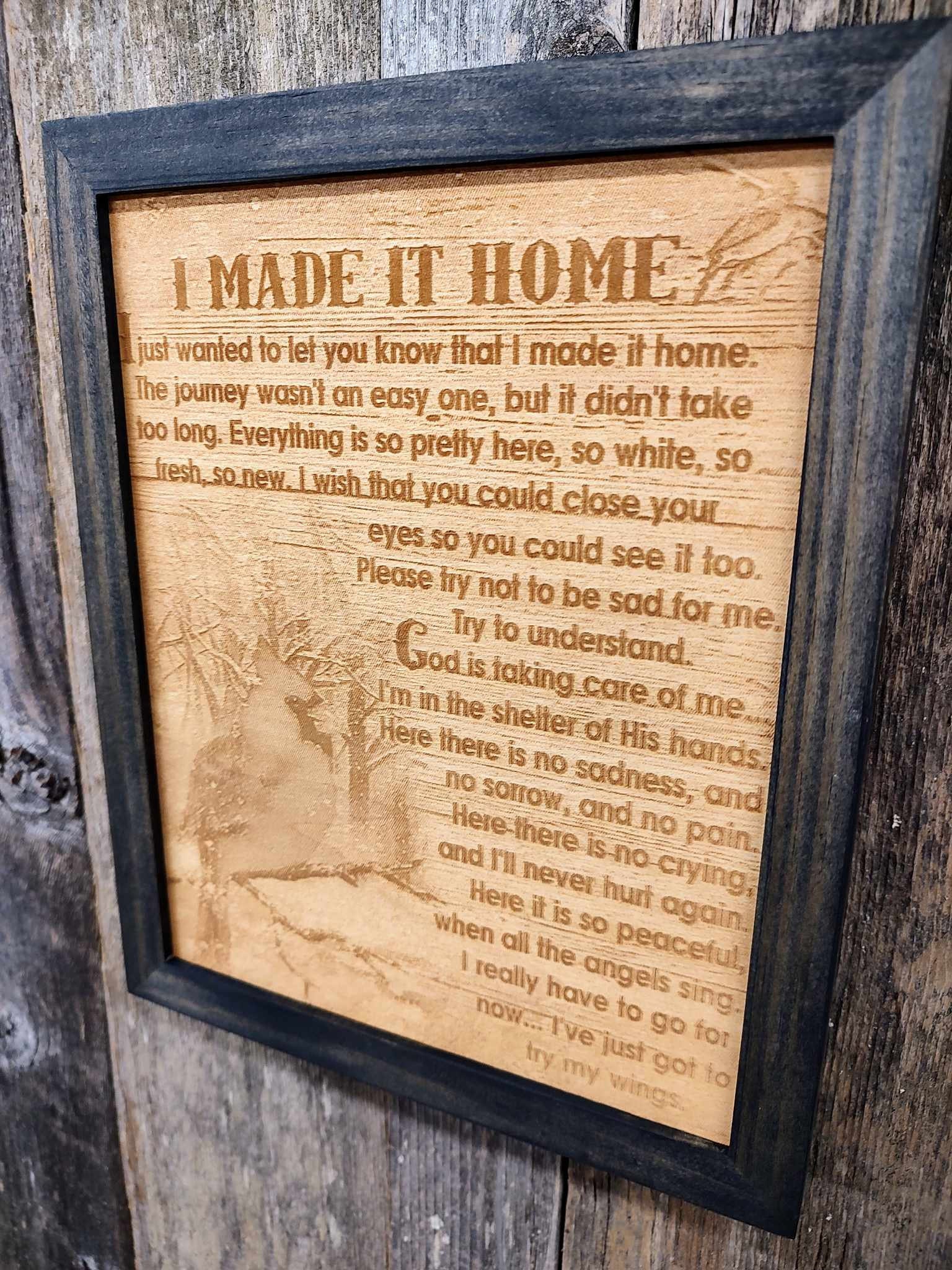 Laser Engraved Framed Farmhouse Sign I Made It Home Ready to Ship - Etsy
