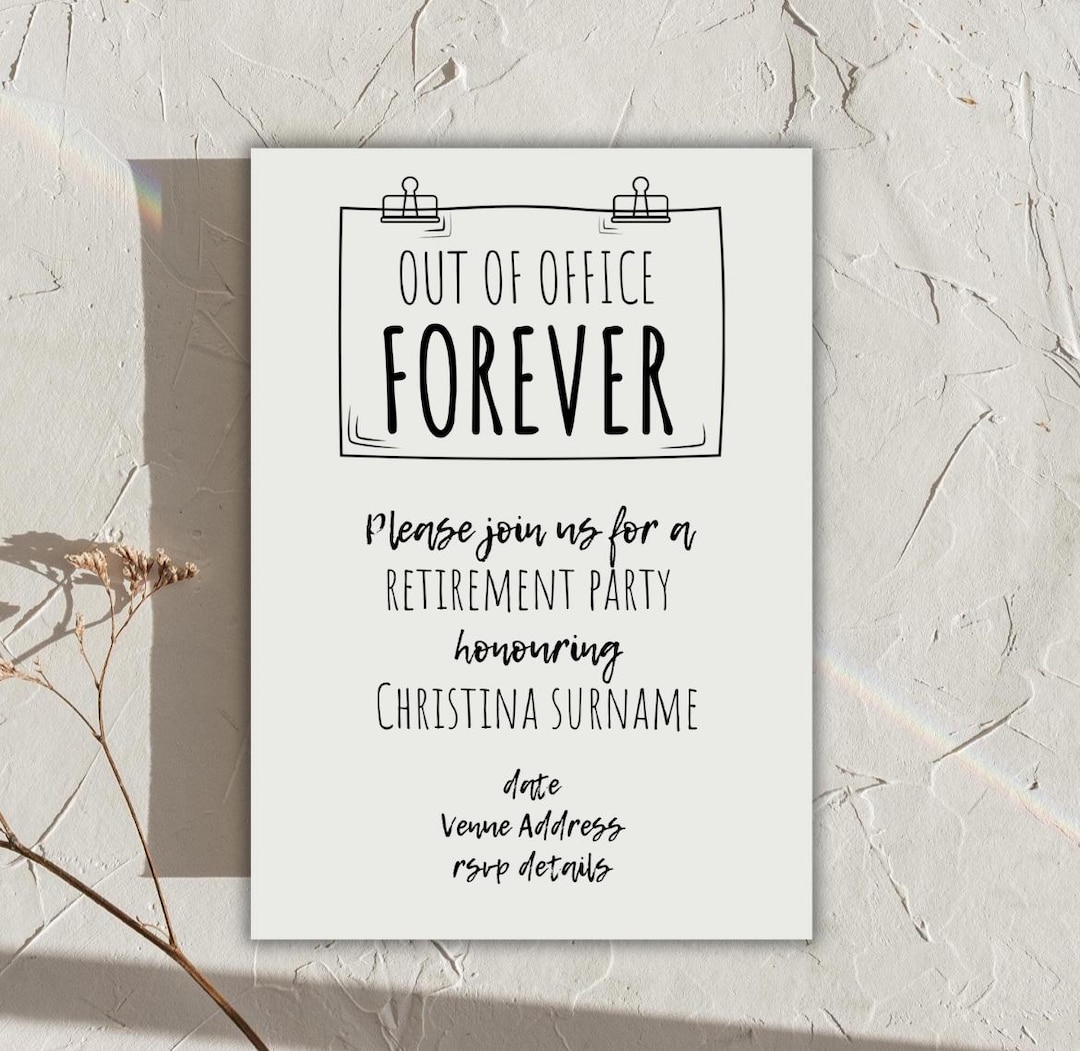 Out of Office Forever Retirement Party Invitation - Etsy